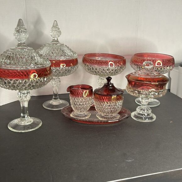 Indiana Glass | Accents | Huge Lot Of Vintage Indiana Glass Ruby Flash ...